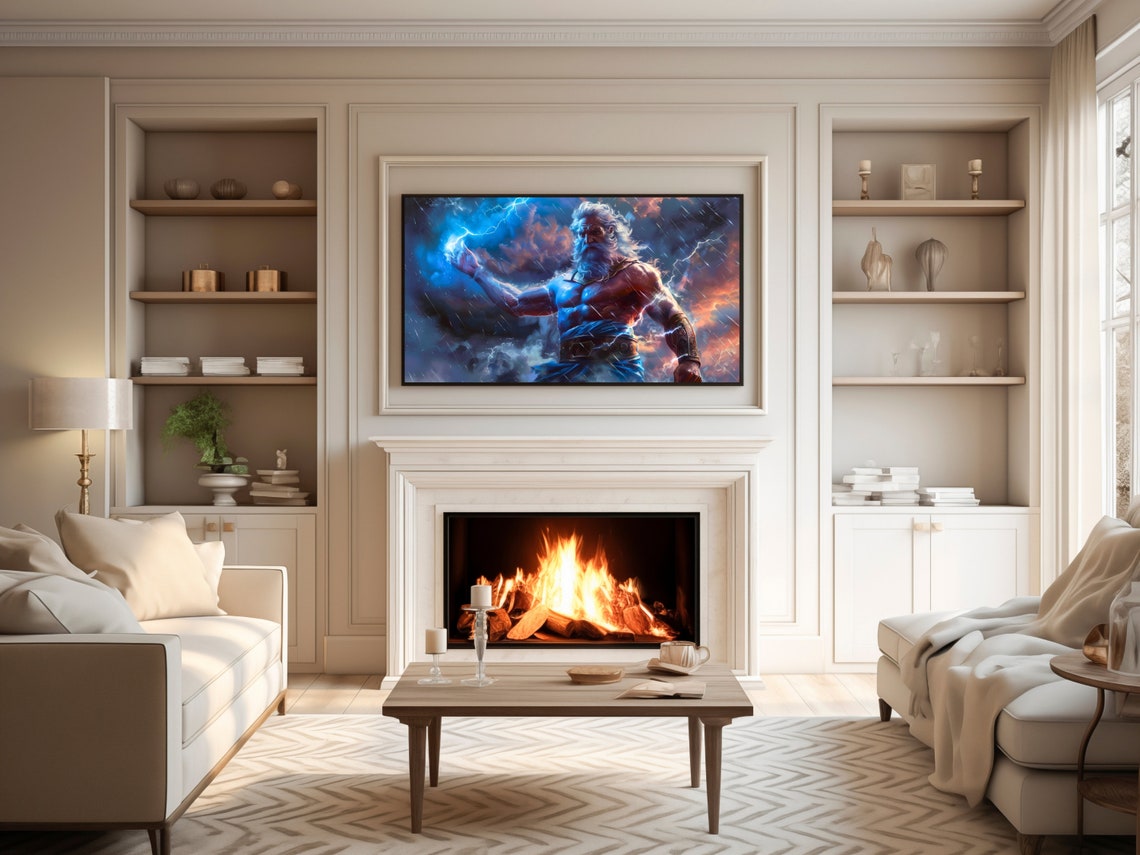 Zeus TV Frame Art - TV Digital Wallpaper - Greek God - Mythology - Etsy