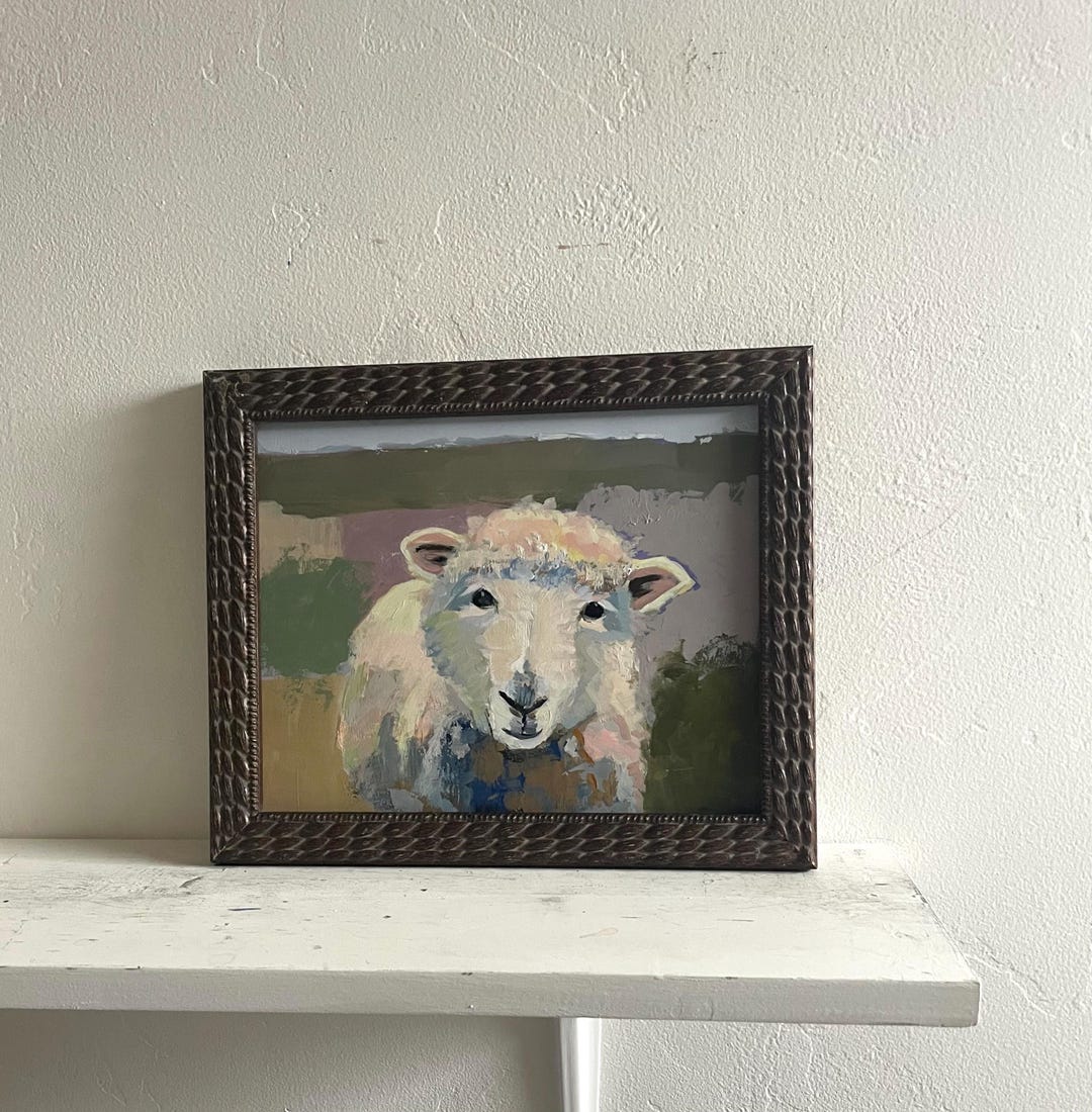 Original Sheep Painting Sheep Abstract Lamb Animal Painting 8x10 ...