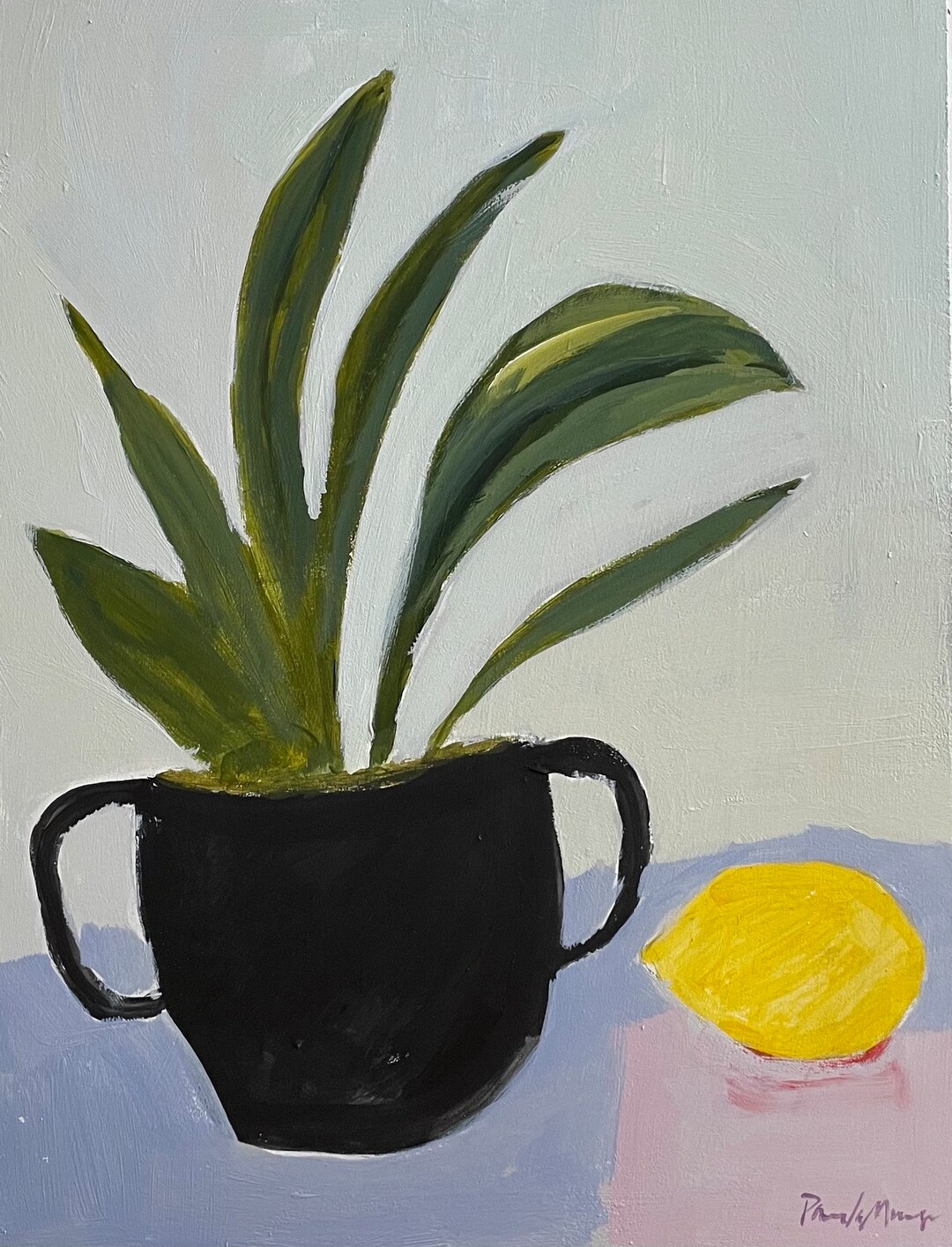 Original Plant Painting Lemon Still Life 9x12 Pamela Munger - Etsy