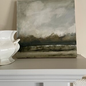 Original Abstract Landscape Brown Landscape Moody Landscape River Grey ...