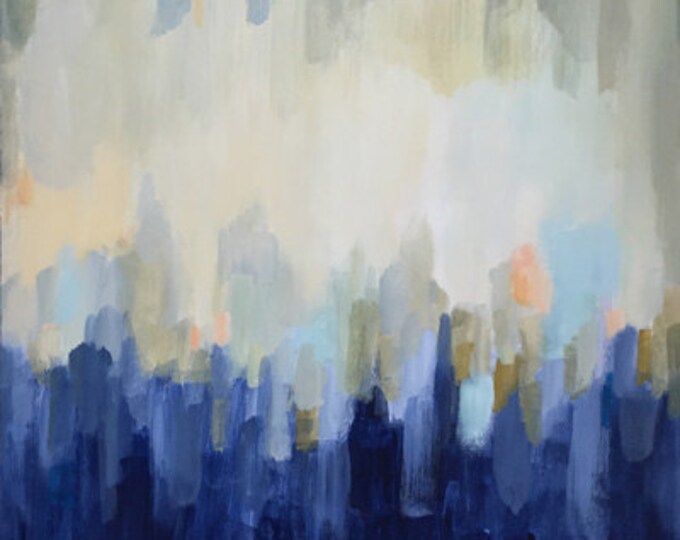 Blue Abstract Contemporary Art, Modern Art, Abstract Painting, Large ...