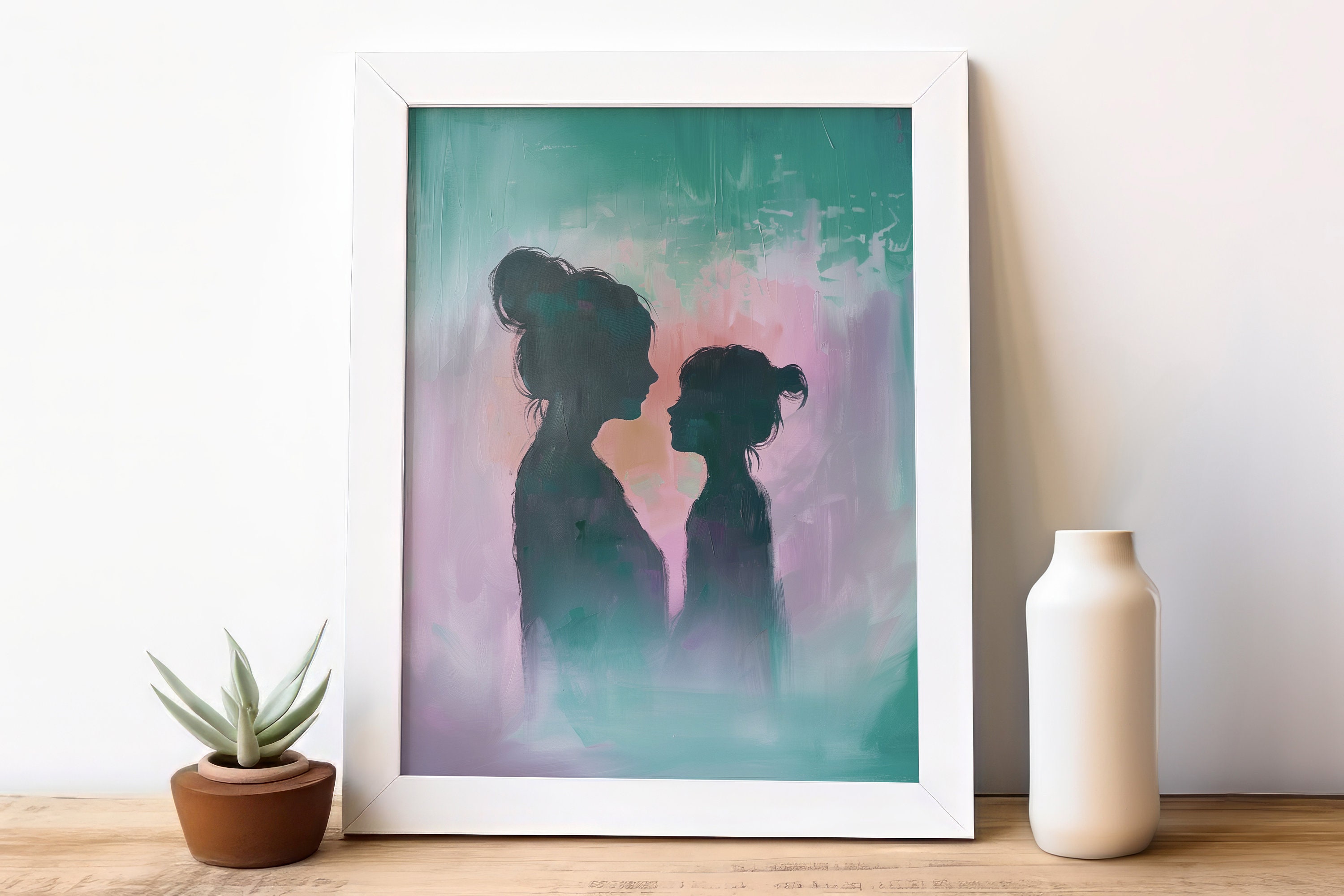 Mothers Day Art Mother Print Mother and Daughter Artwork Mum Gift ...