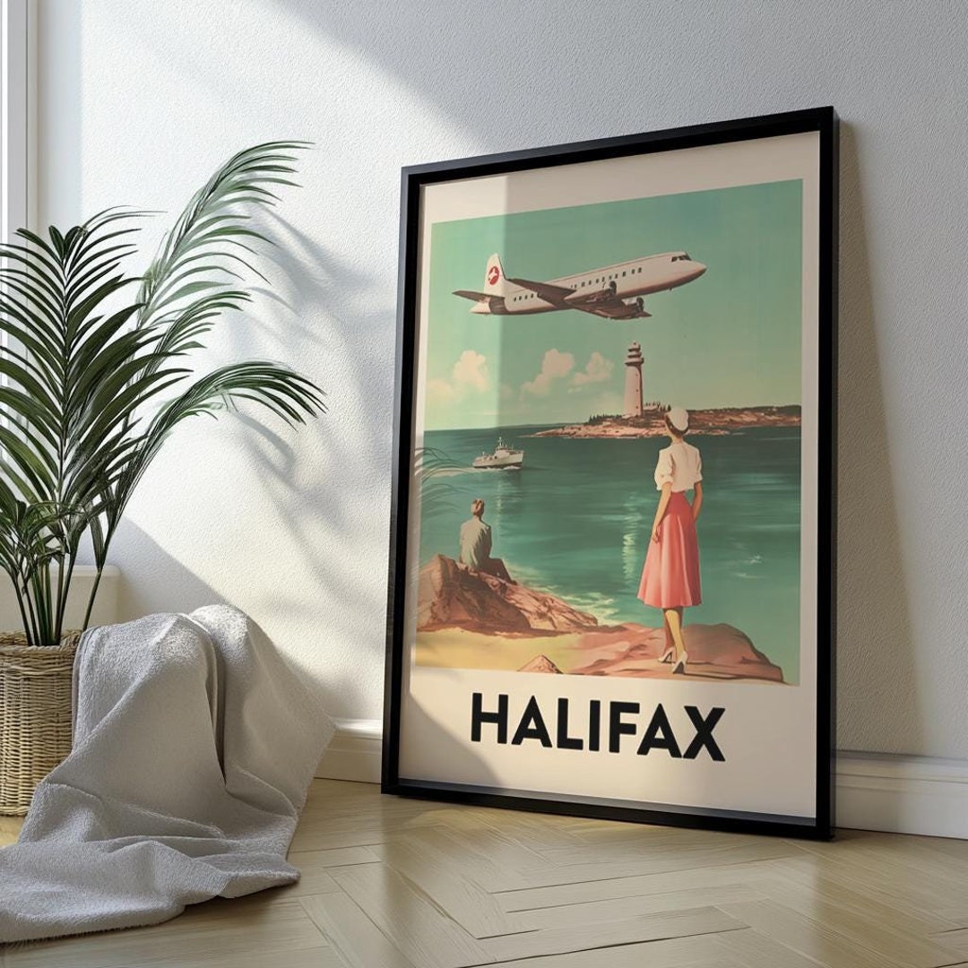 Halifax Vintage Travel Poster, USA Canada Retro Print, Nova Scotia ...