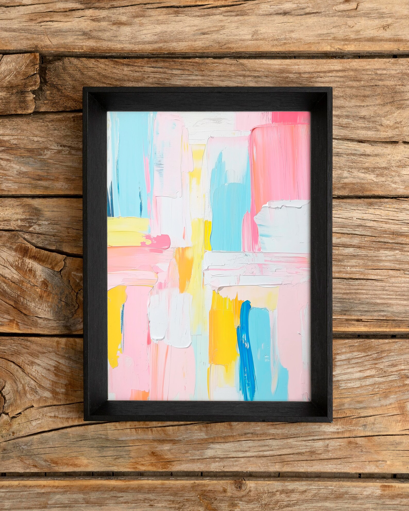 Abstract Pastel Preppy Print, Dorm Room Wall Art, Acrylic Painting ...