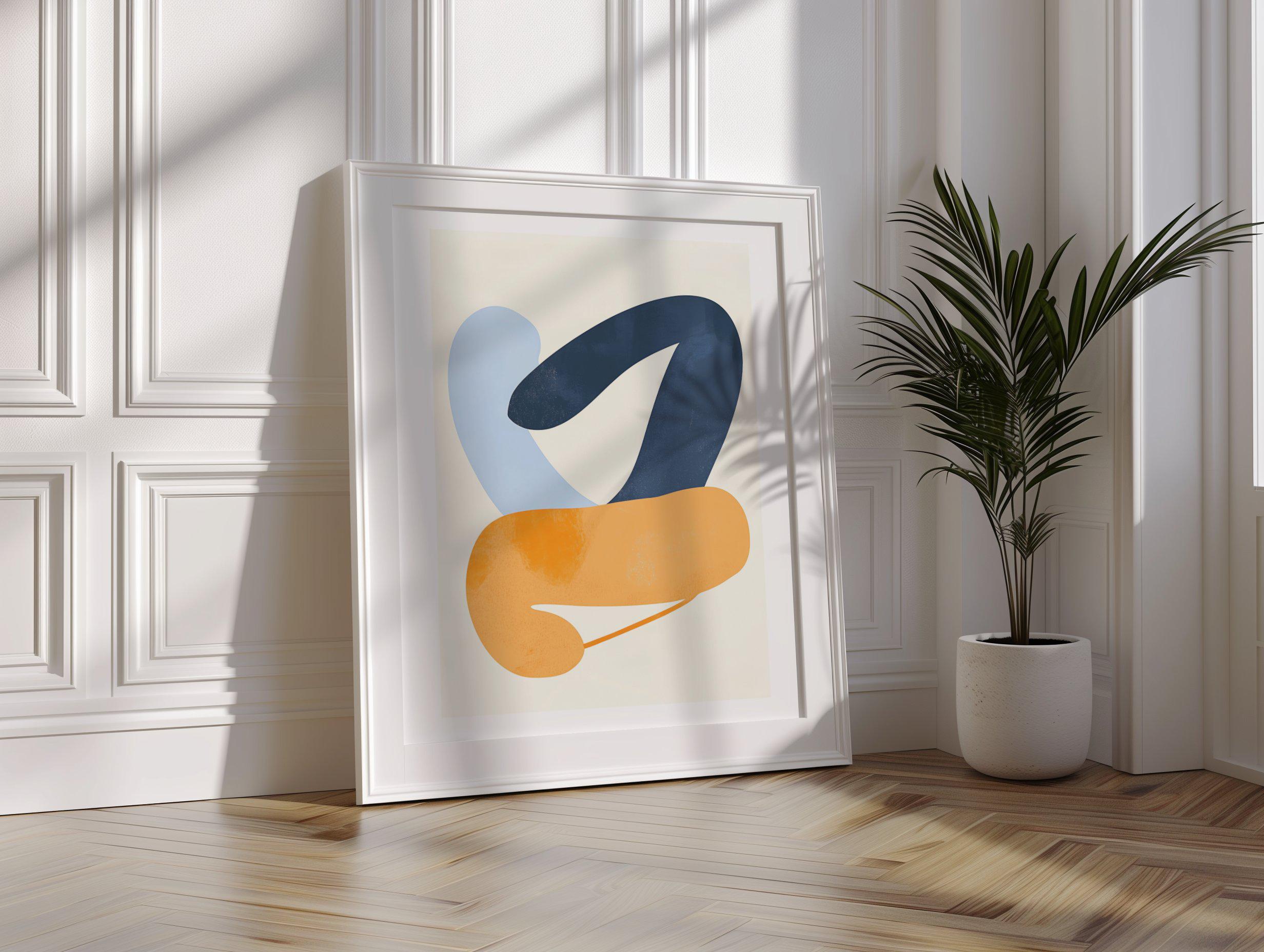 Colorful Pastel Shapes Wall Art, Minimalist Contemporary Abstract Print ...