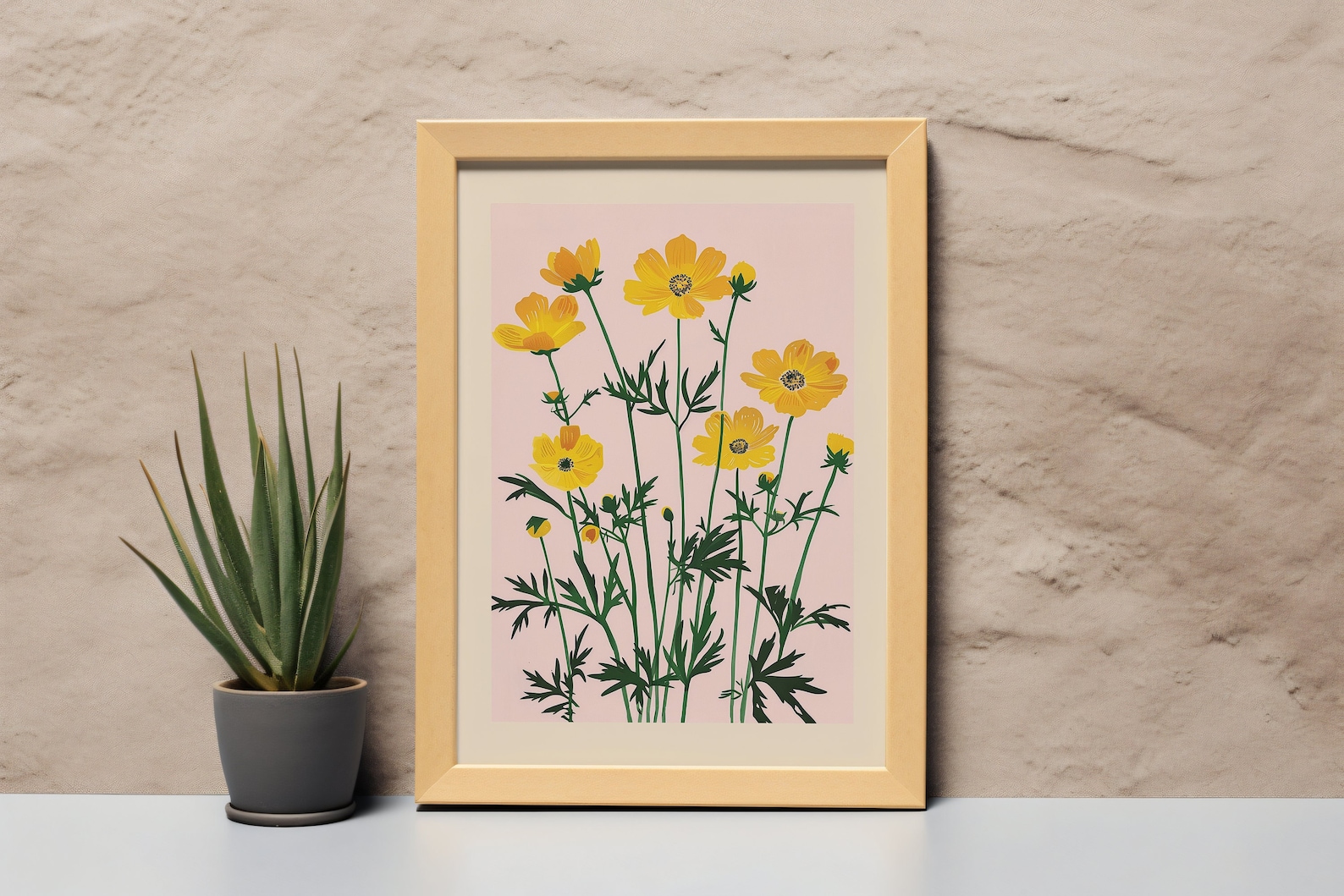October Birth Flower Print, Cosmos Painting, Botanical Wall Art ...