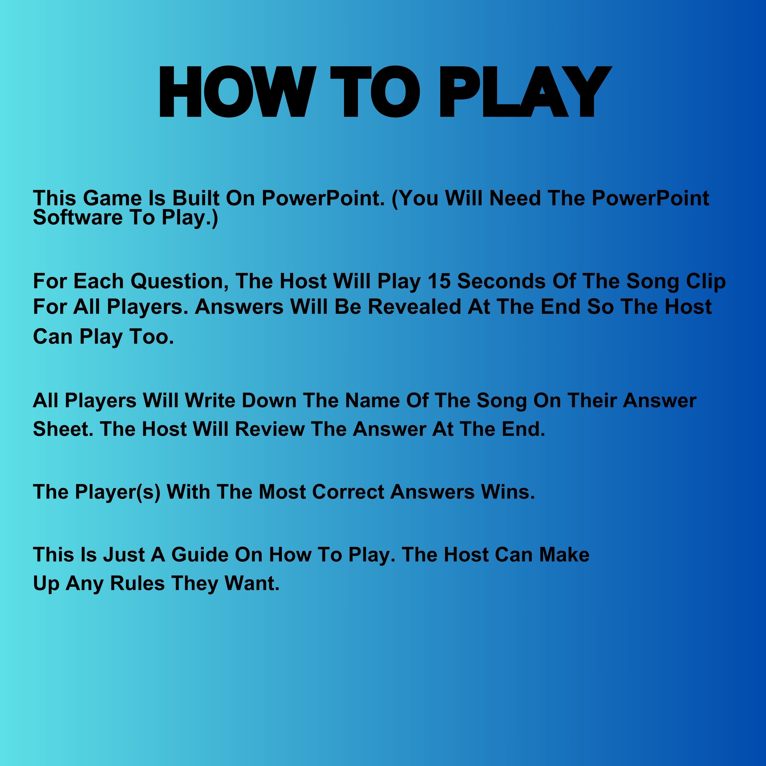 GUESS THE SONG Digital Song-guessing Game 50 Clips Play Online or in ...