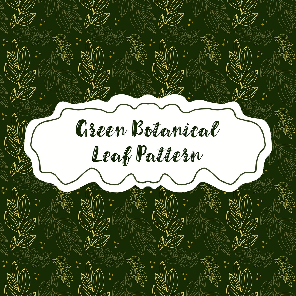 Green Botanical Leaf Pattern, Seamless Floral Digital Paper, Nature ...