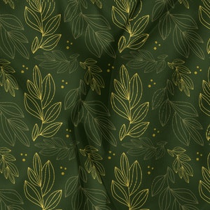 Green Botanical Leaf Pattern, Seamless Floral Digital Paper, Nature ...