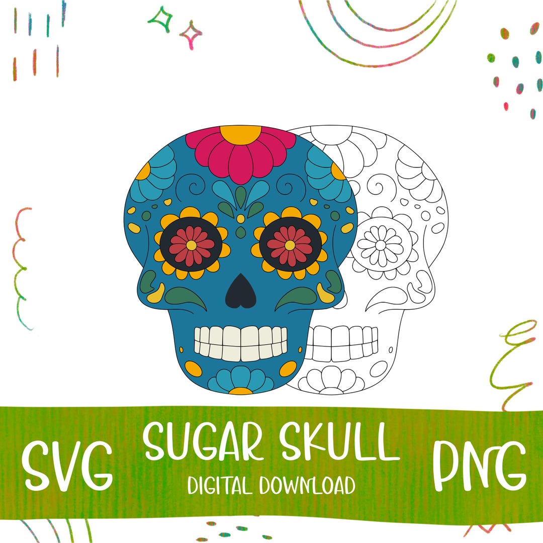 Laser Engraving File, Sugar Skull SVG Bundle, Day of the Dead Lineart ...