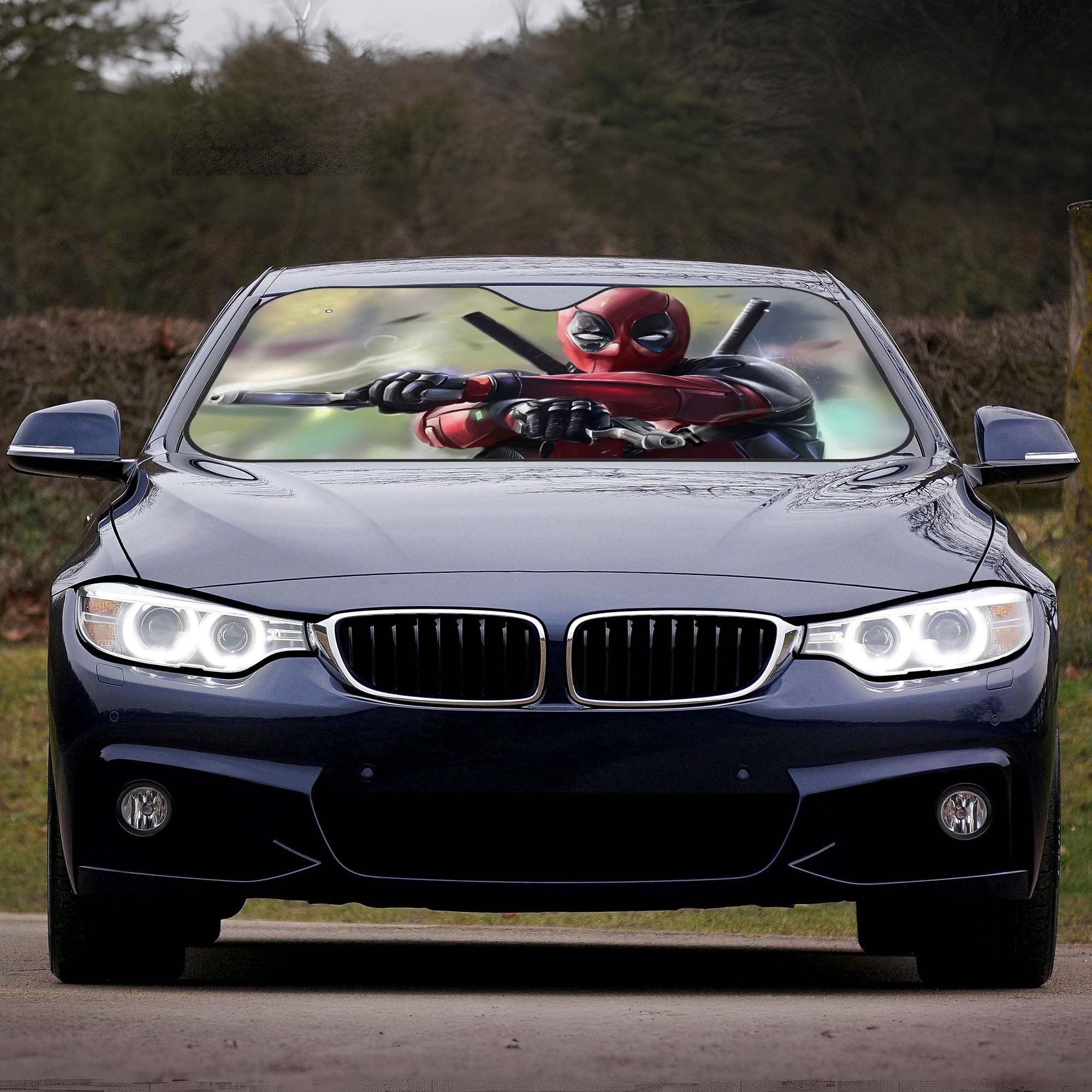 Personalized Deadpool Car Glass Visor Custom Car Windshield Sunshade ...