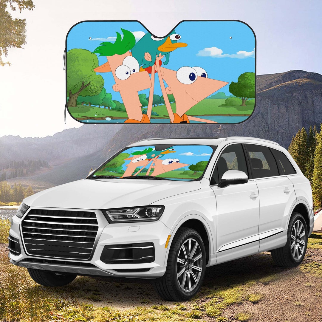 Personalized Phineas and Ferb Car Windshield Sunshade Custom Car Glass ...