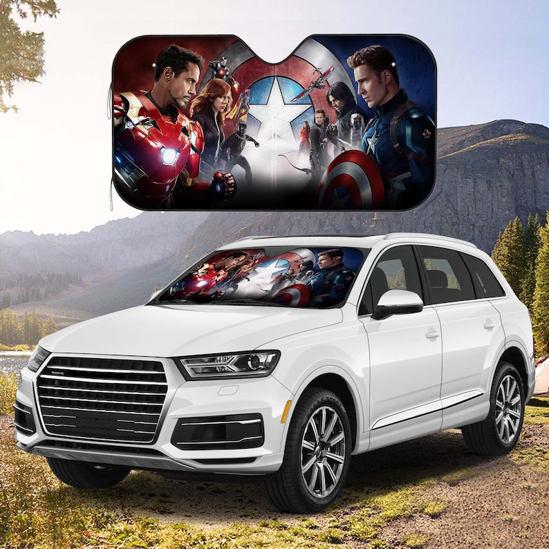 Personalized Captain America Photo Windshield Sun Visor Custom Marvel ...