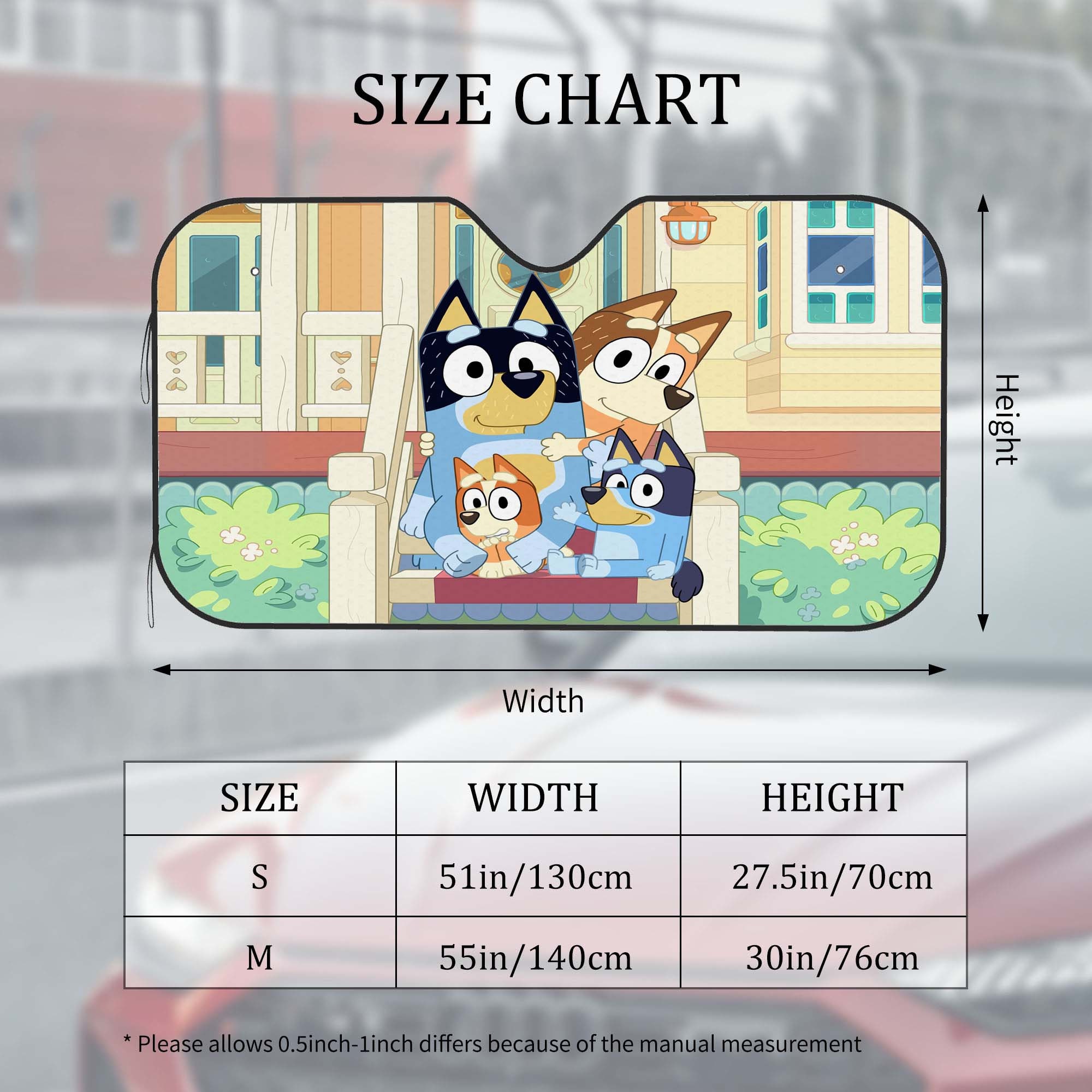 Personalized Bluey Car Windshield Sun Visor Custom Cute Windshield ...