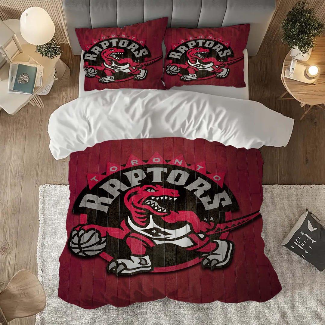 Christmas Gift Custom Name Toronto Raptors Three Piece Bedding Set ...