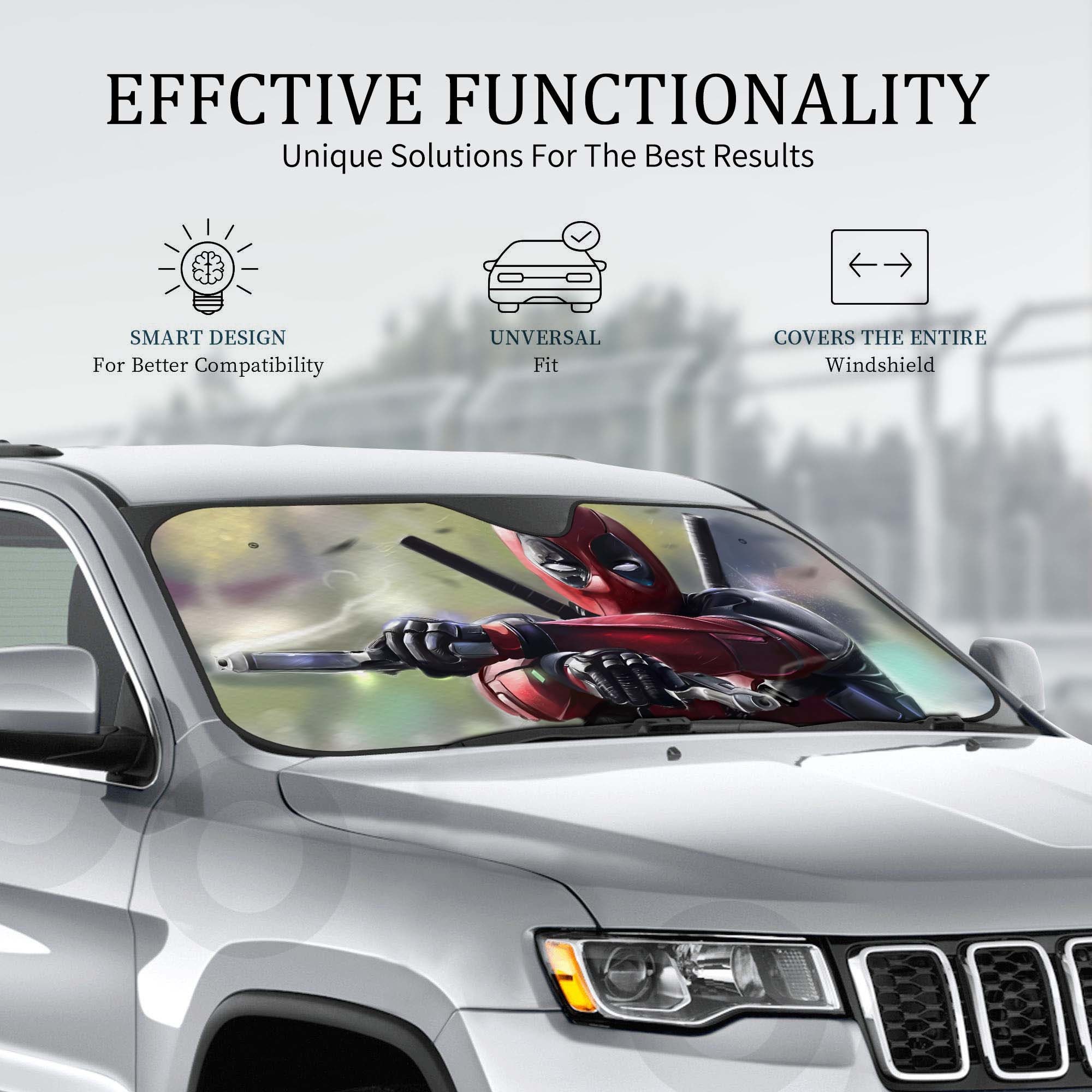 Personalized Deadpool Car Glass Visor Custom Car Windshield Sunshade ...