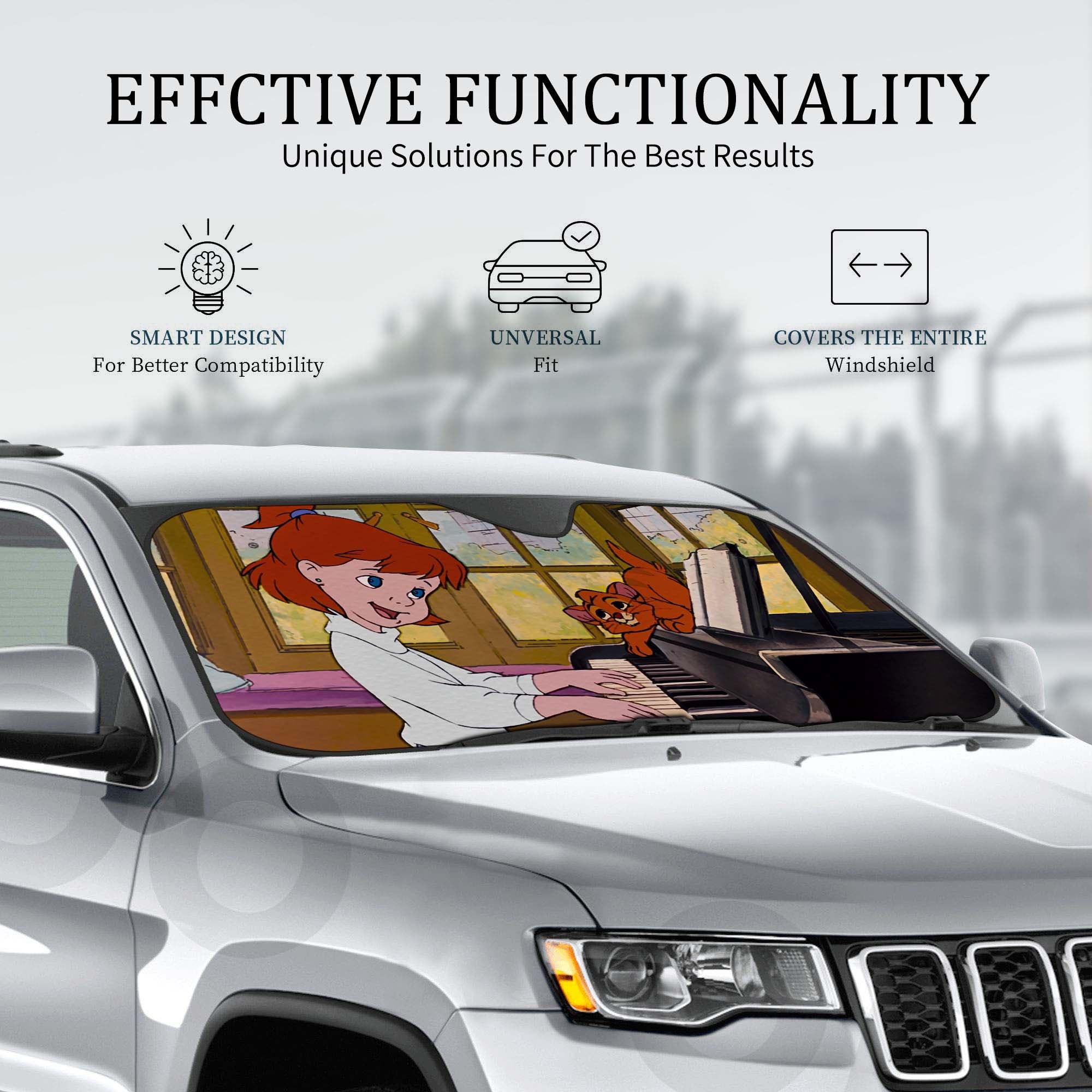 Personalized Oliver & Company Car Windshield Sunshade Custom Glass Sun ...