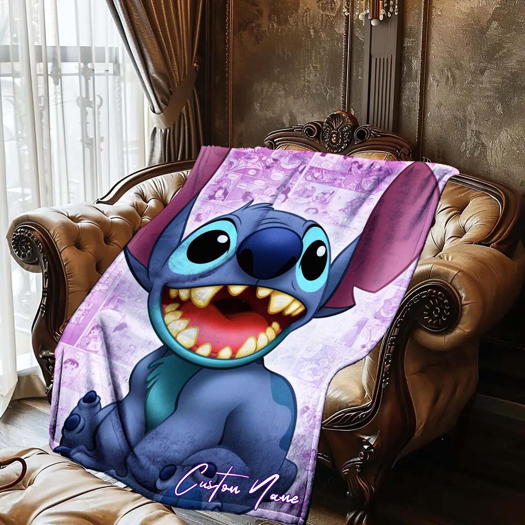 Halloween Blanket Gift Blanket Lolo and Stitch Custom Name Blanket ...