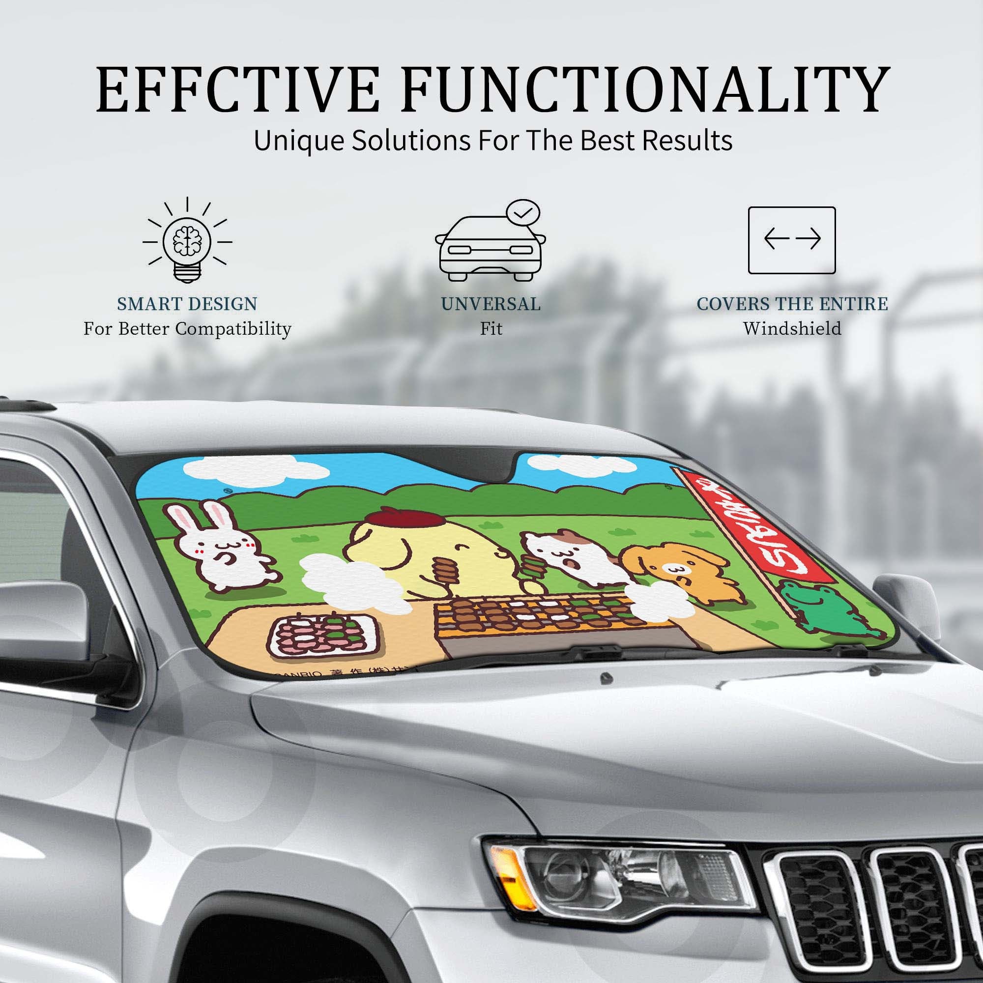 Personalized POMPOMPURIN Car Glass Visor Custom Car Windshield Sunshade ...