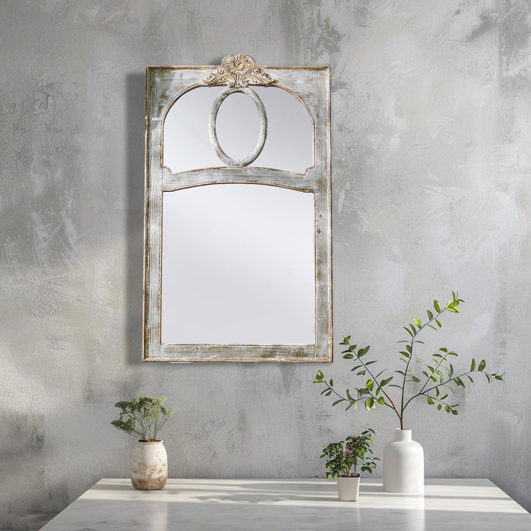 Vintage Rectangular Cathedral Wall Mirror Vintage Wall Decor Vintage ...
