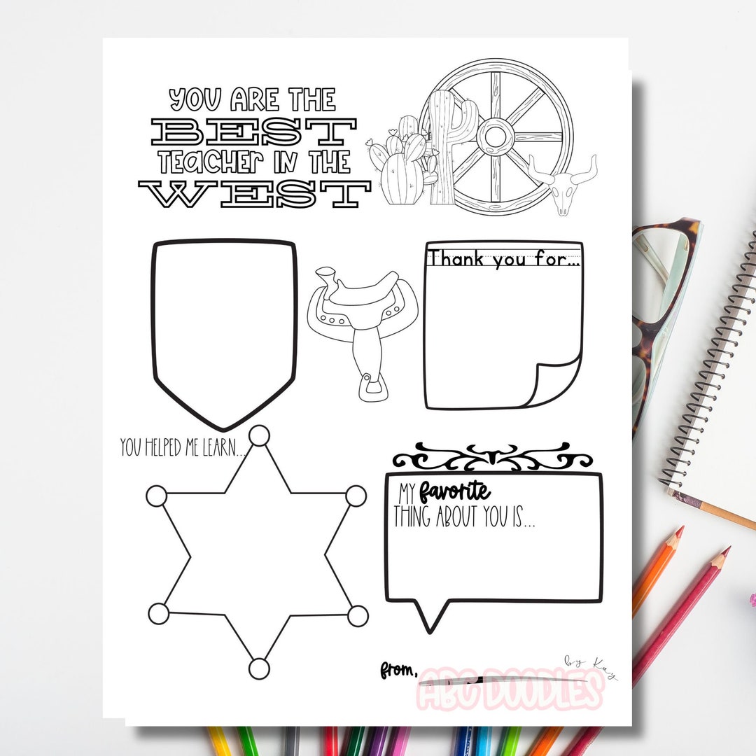 Western All About My Teacher for May Appreciation Week Customizable ...