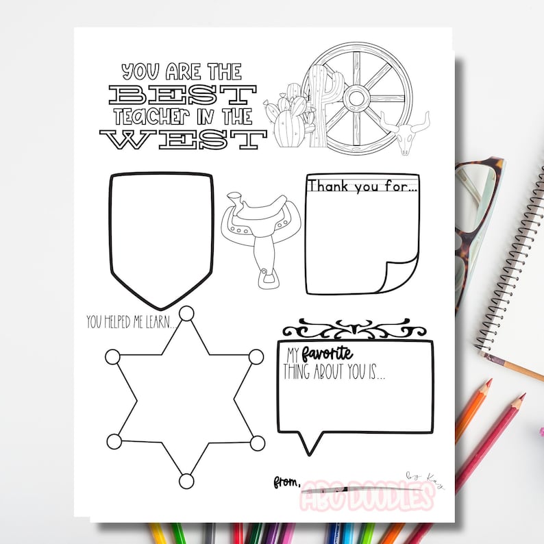 Western All About My Teacher for May Appreciation Week Customizable ...