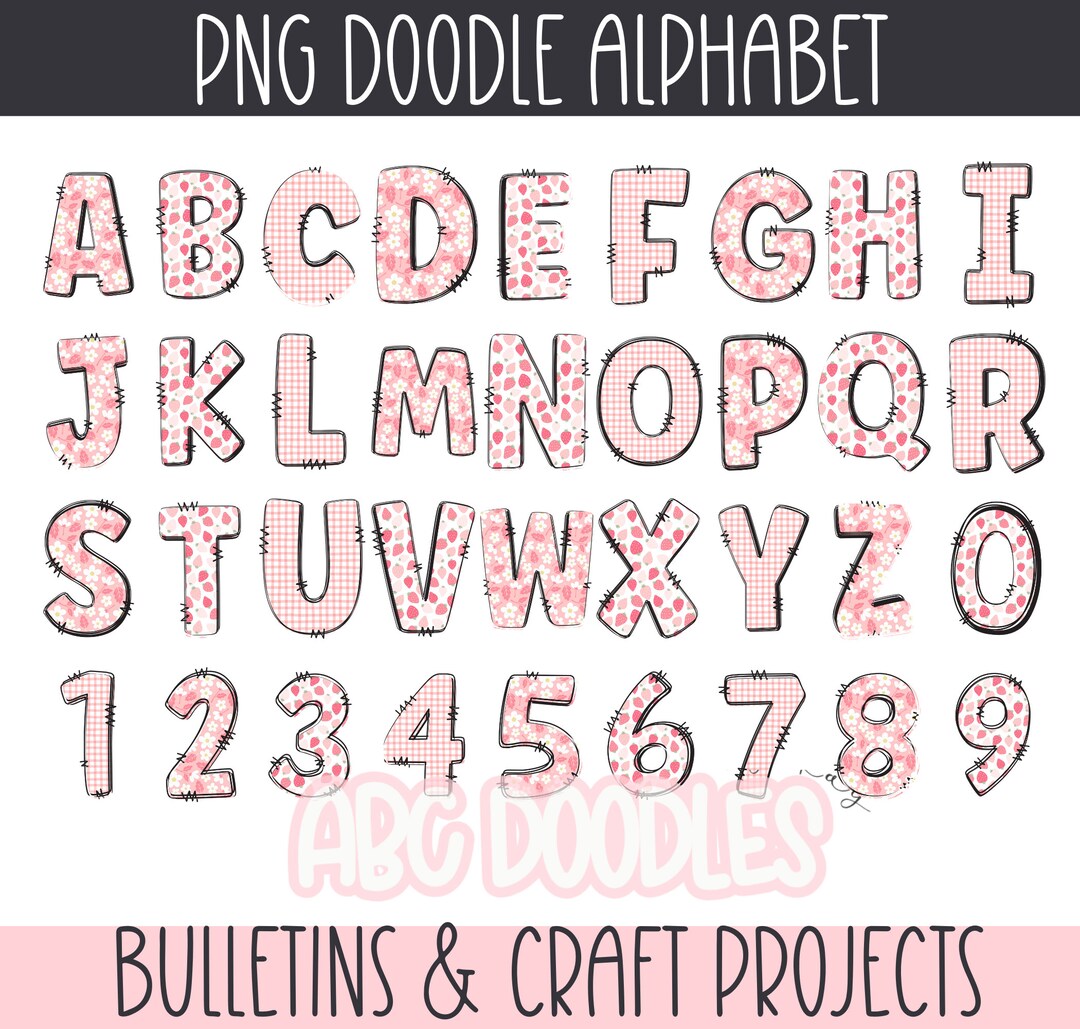 Strawberry Bulletin Board Letters | Pastel Abc Letters | Bulletin Board ...