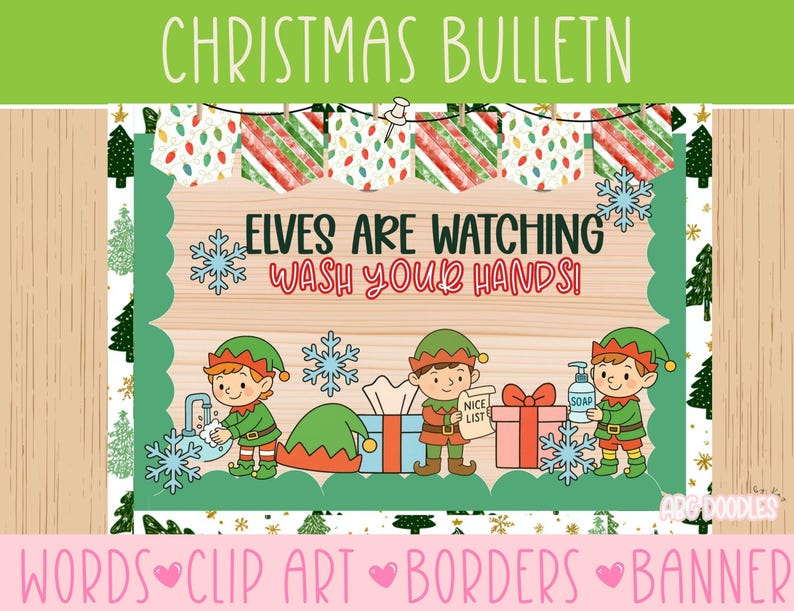 School Nurse Winter Germs Bulletin Board Kit | Christmas December ...