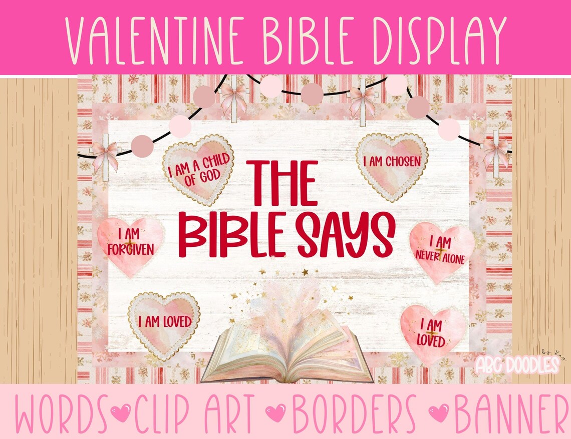 Bible Valentine Bulletin Board Kit | Christian Classroom Decor | Jesus ...
