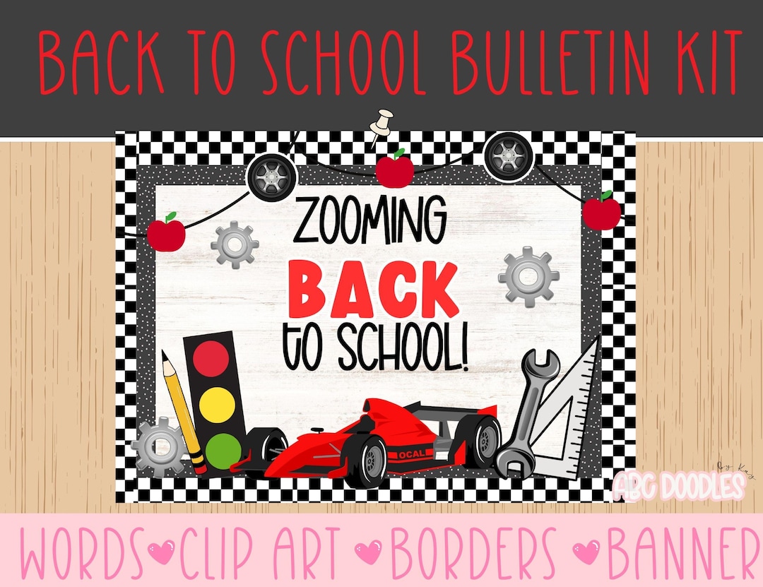 Race Car Back to School Bulletin Board Kit: Classroom Decor - Etsy