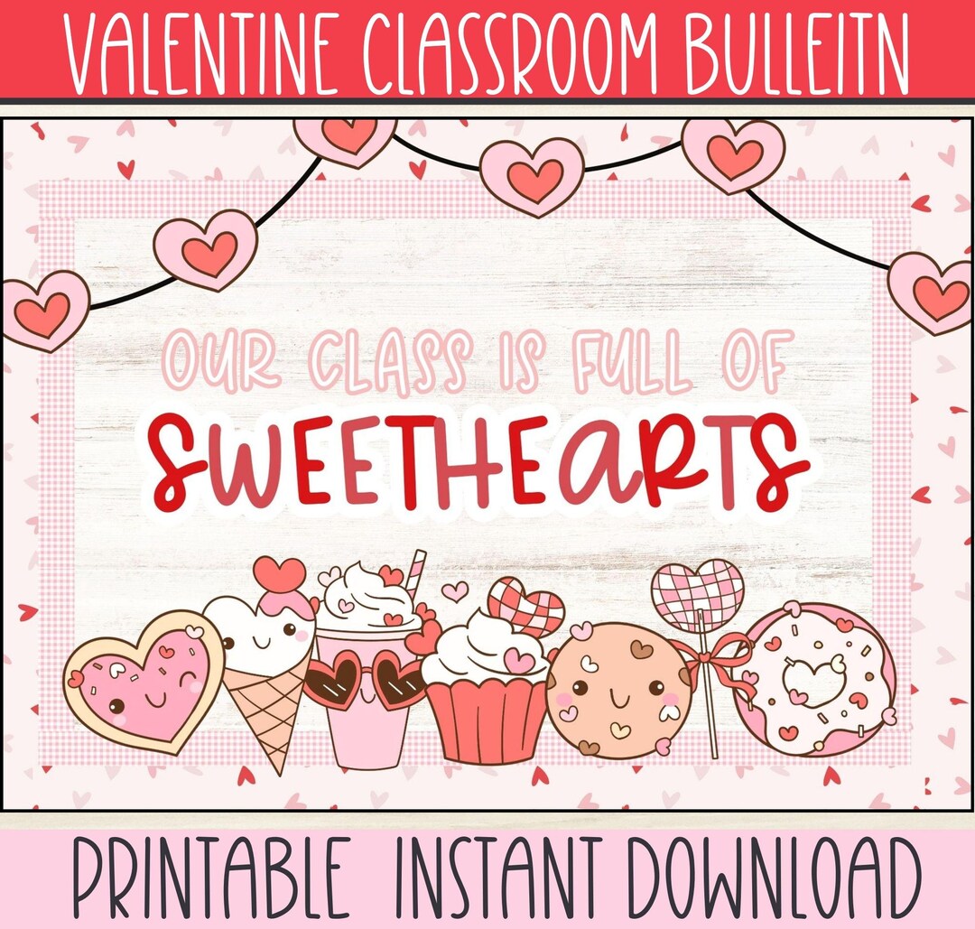 Candy Hearts Valentine Bulletin Board Kit: Classroom Decor (instant ...