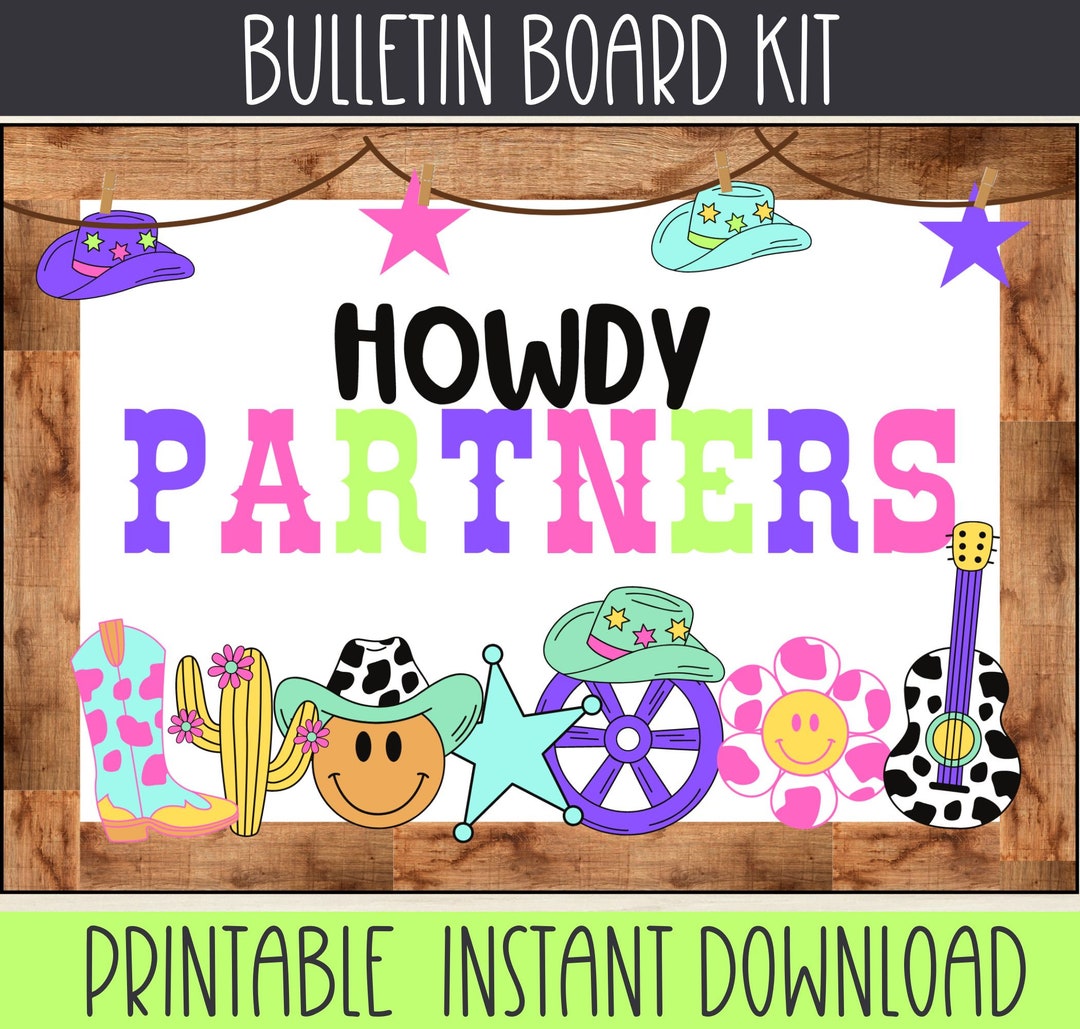 Howdy Partners Bulletin Board Kit: Retro Western Classroom Decor - Etsy
