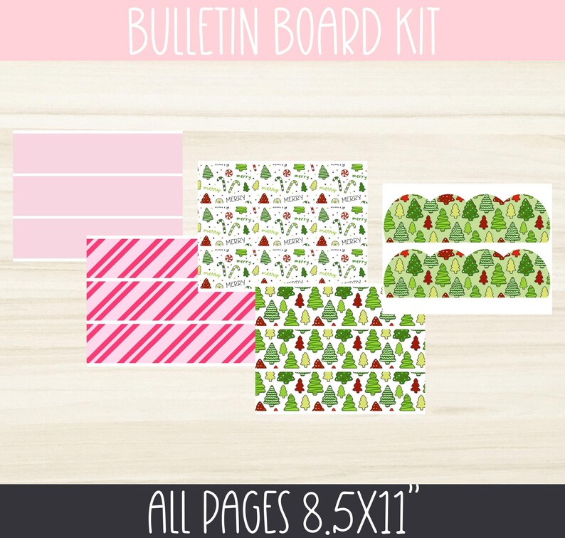Pink Christmas Cake Bulletin Board Kit: Merry & Sweet Classroom Decor ...