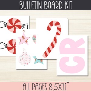 Pink Christmas Bulletin Board Kit: Candy Cane Crew (instant Download ...