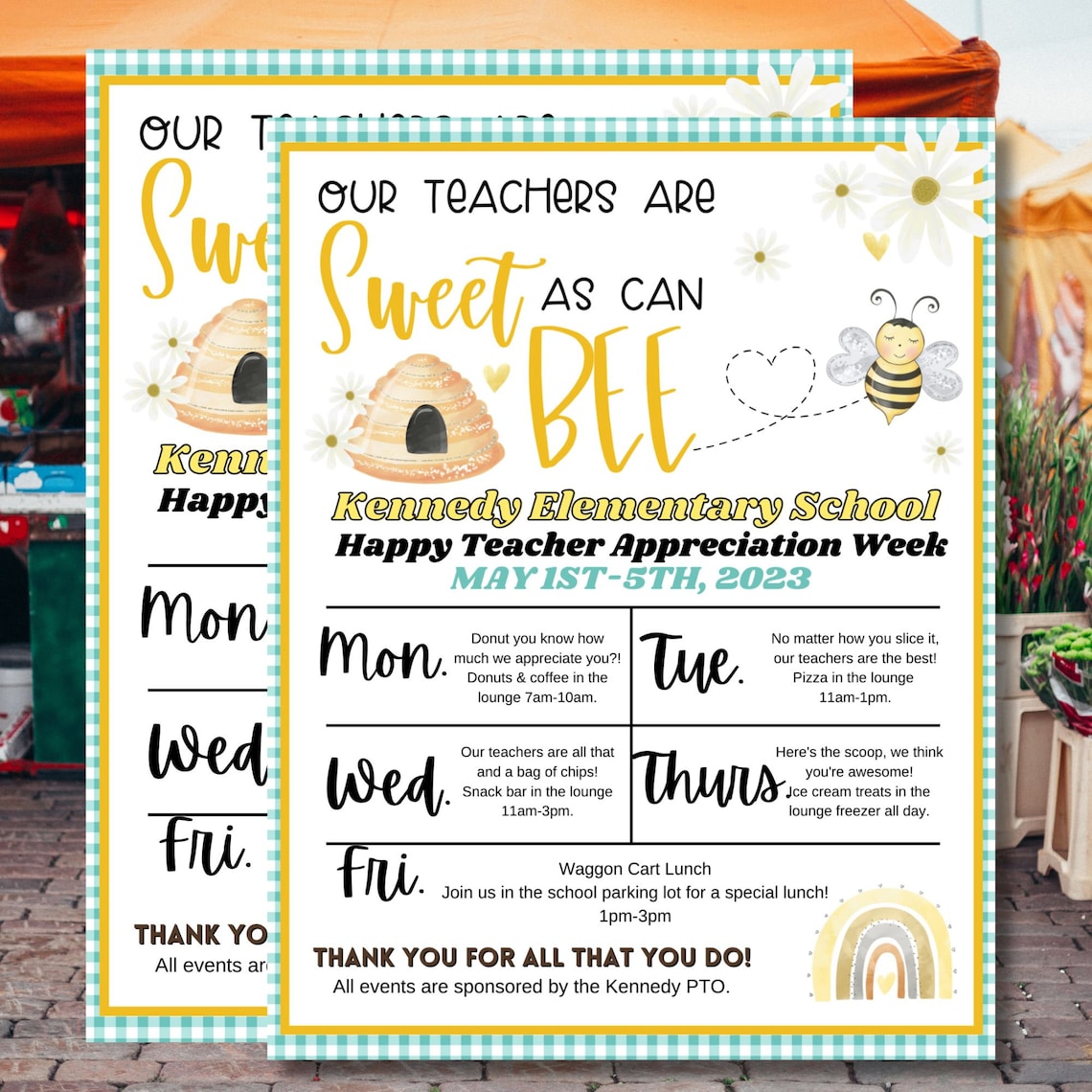 Sweet as Can BEE Teacher and Staff Week Itinerary | Teacher ...