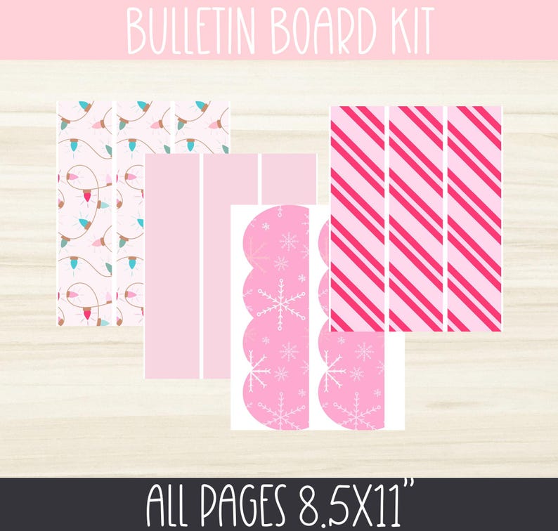 Pink Christmas Bulletin Board Kit: Candy Cane Crew (instant Download ...