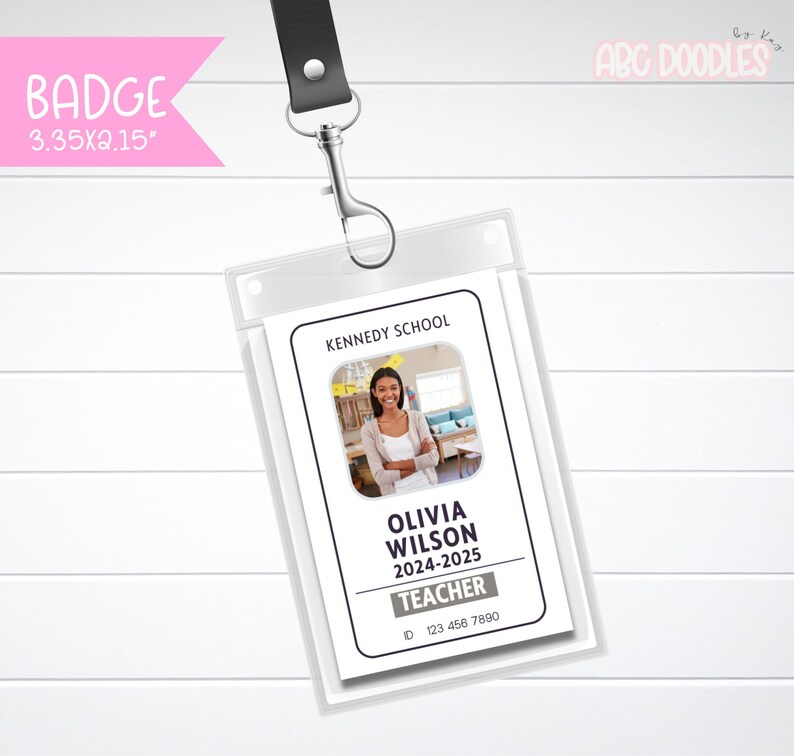 Teacher ID Card Template | Customizable Badge Template | Homeschool ...