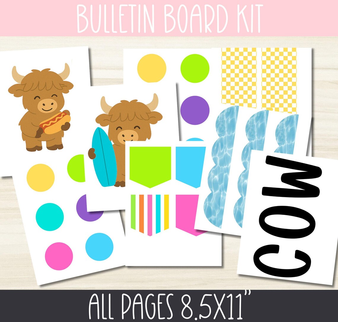 Highland Cow Summer Bulletin | School's Out for Summer | Summer ...