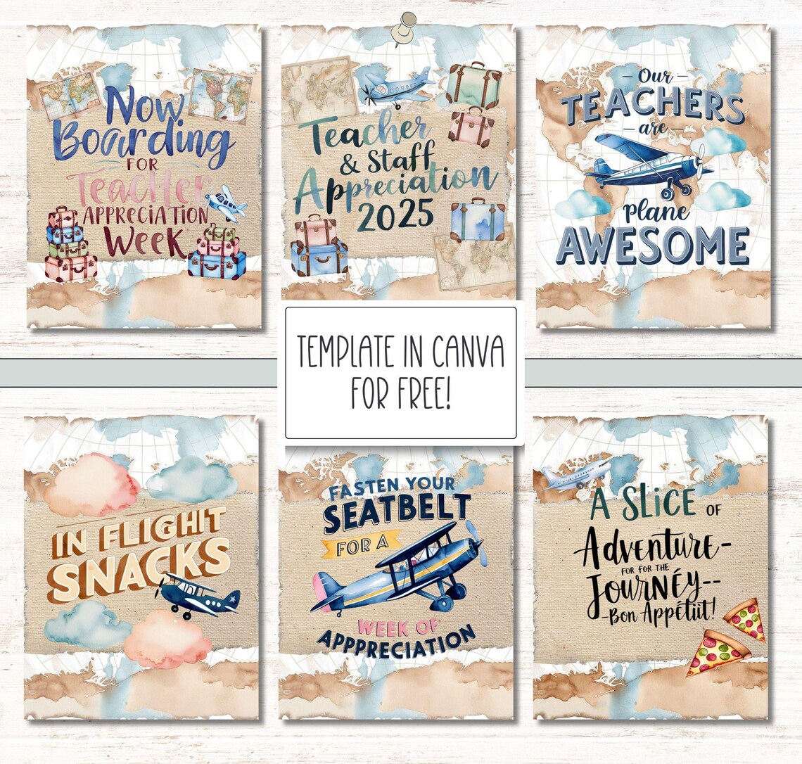 Editable Travel Teacher Appreciation Week Itinerary (canva Template) - Etsy
