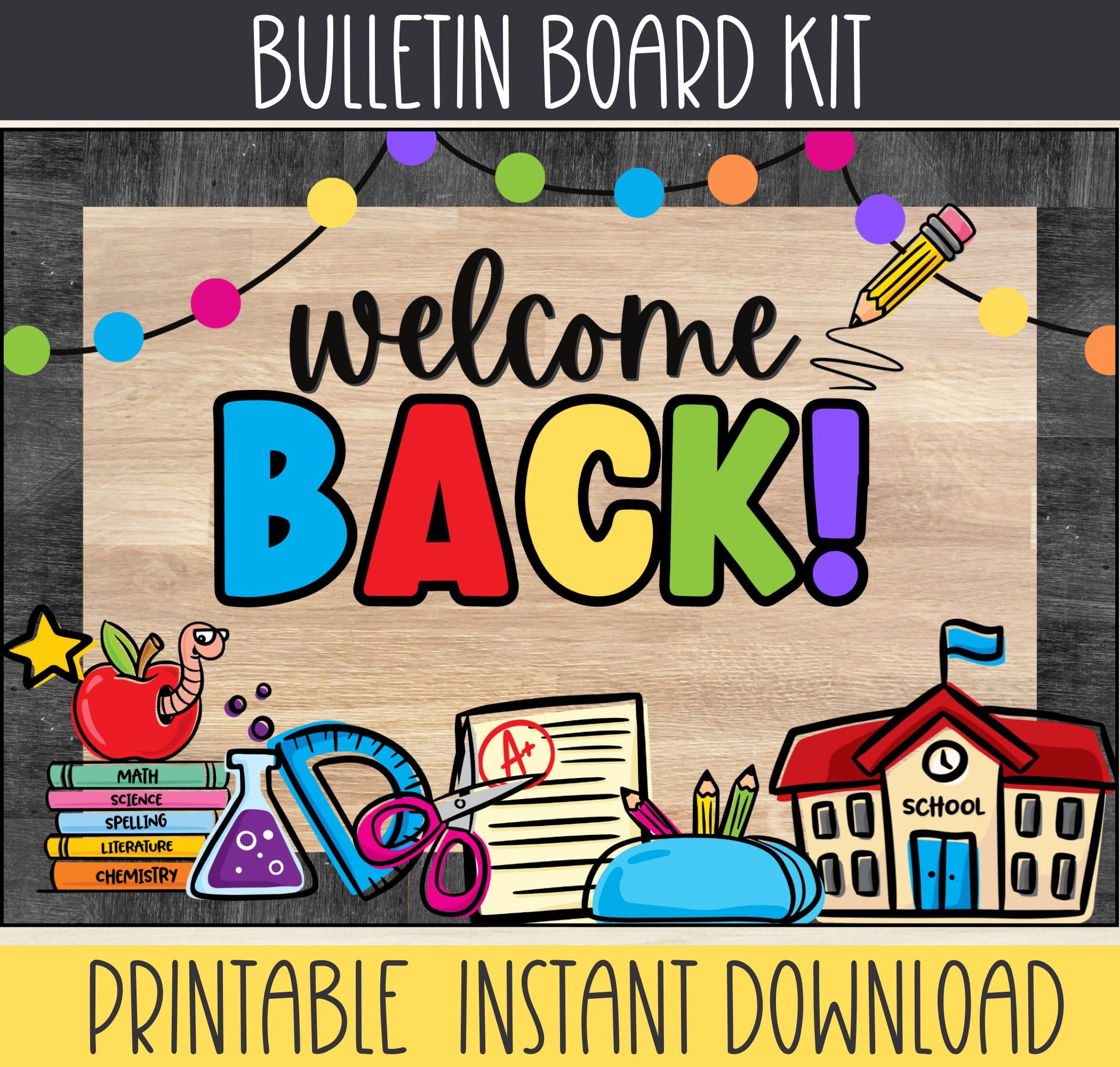 Welcome Back To School Bulletin Board Whaline 57 Pieces Welcome