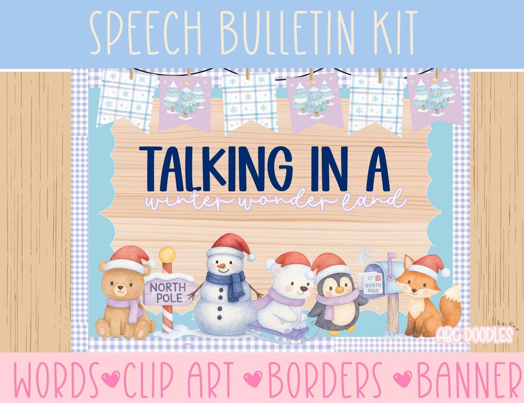 Speech Holiday Bulletin | Speech Therapy Winter Display | Talking in a ...