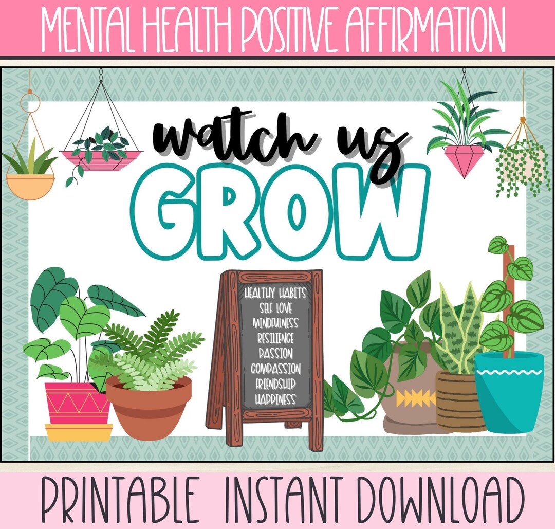 Affirmation Growth Mindset Bulletin Board | School Nurse Boho ...