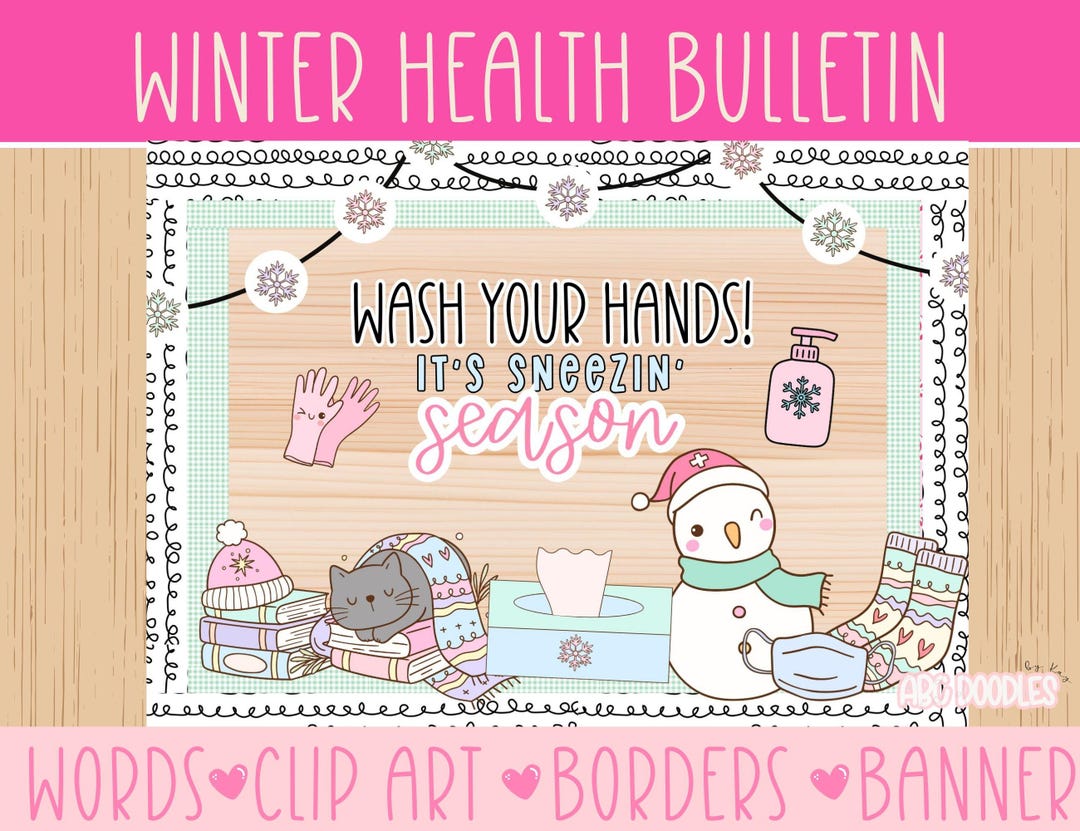 School Nurse Winter Germs Bulletin Board Kit | January Health Office ...