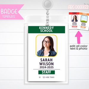 Editable Homeschool ID Card Template: Student/teacher Badge - Etsy Canada