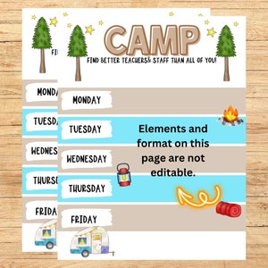Camp Find Better Teachers and Staff Week Itinerary | Teacher ...