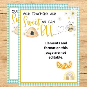 Sweet as Can BEE Teacher and Staff Week Itinerary | Teacher ...