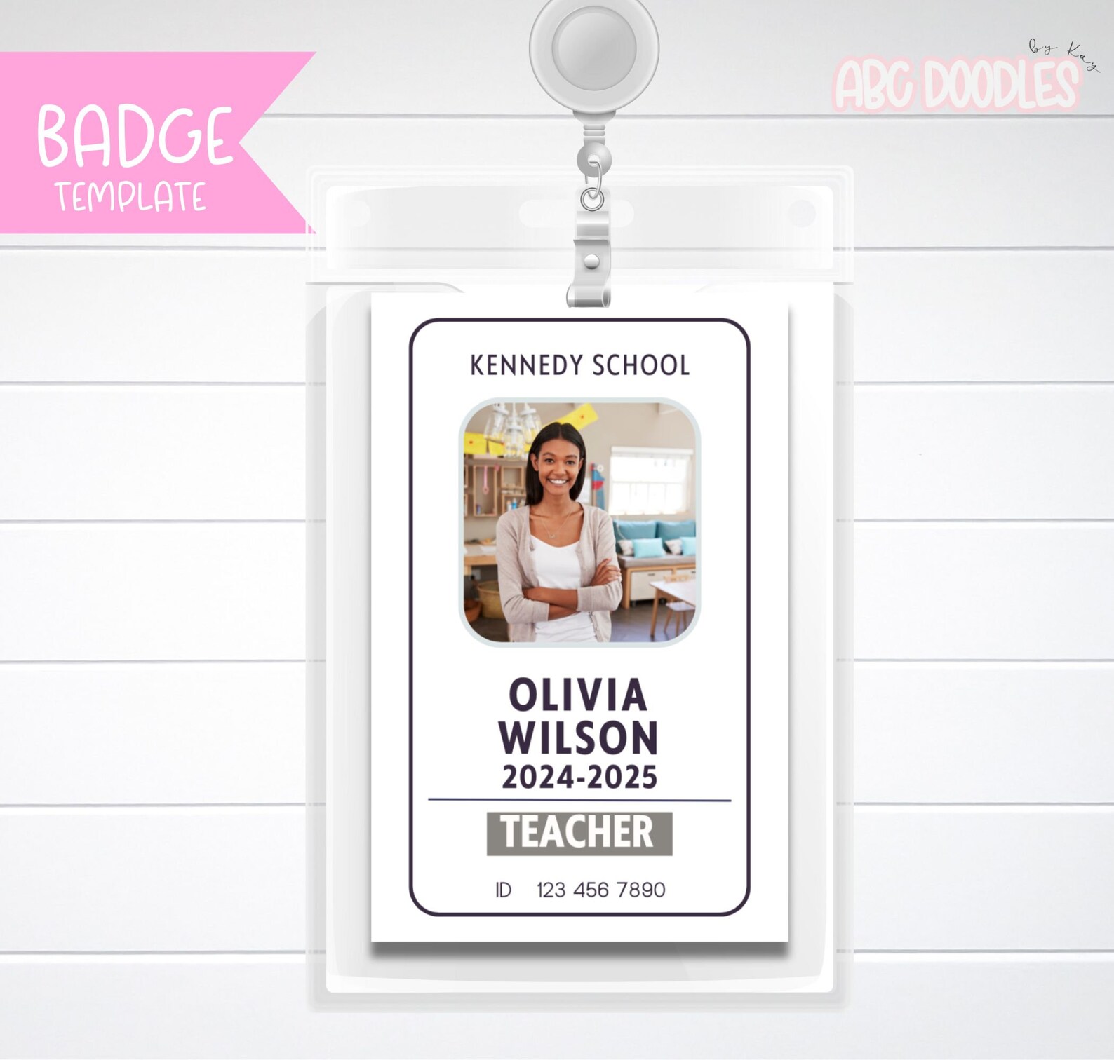 Teacher ID Card Template | Customizable Badge Template | Homeschool ...