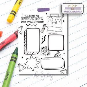 90S THEME All About My Teacher for May Appreciation Week Coloring Page ...