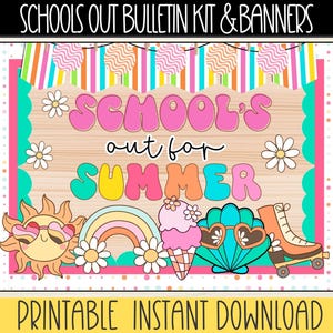 School's Out for Summer | Summer Bulletin Board Kit | Groov Bulletin ...