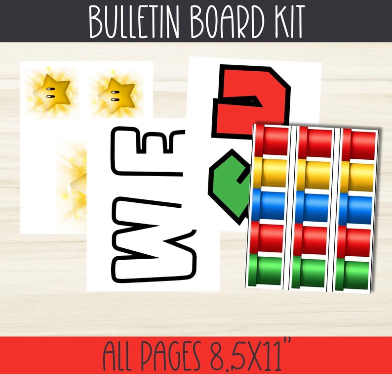Video Game Bulletin Board Kit: Super Stars Classroom Decor (printable ...